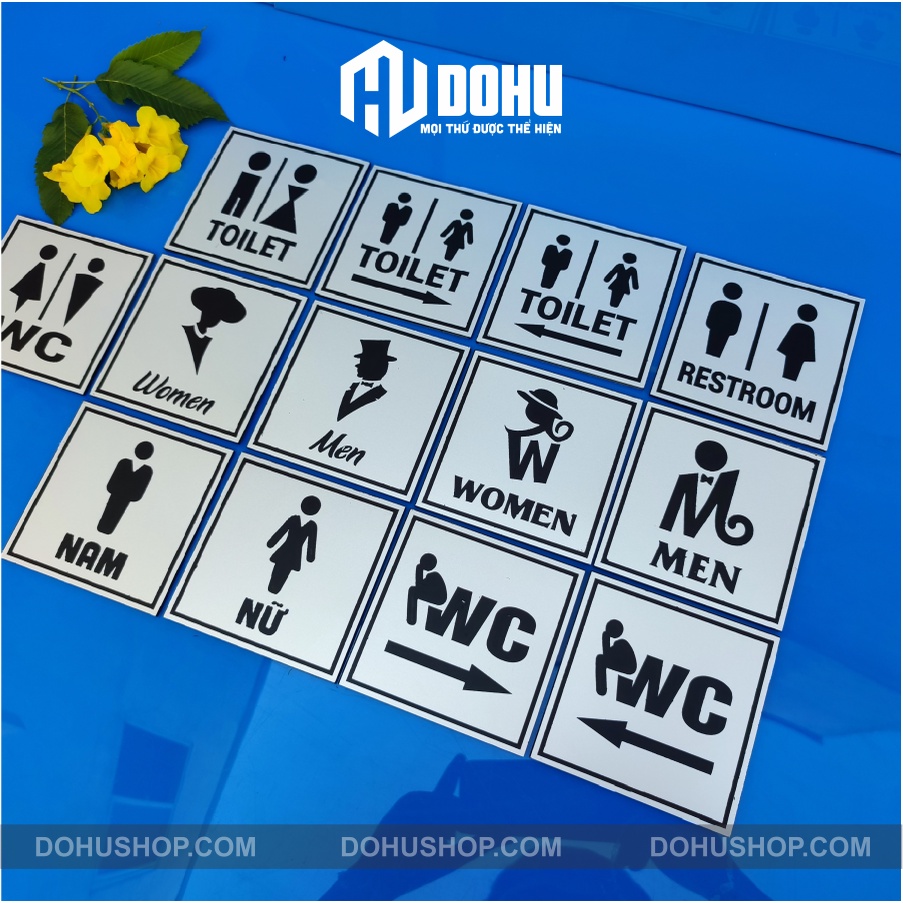 Bảng toilet, WC, nhà vệ sinh nam nữ - Chất liệu nhựa PVC phủ Nhôm ...