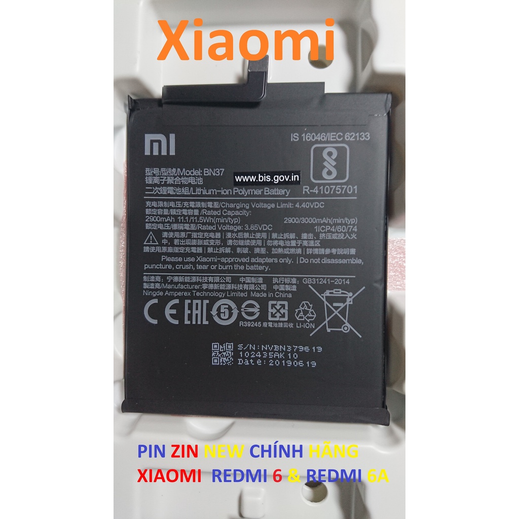 PIN ZIN NEW CHÍNH HÃNG XIAOMI REDMI 6 & REDMI 6A-BN37 | Shopee Việt Nam