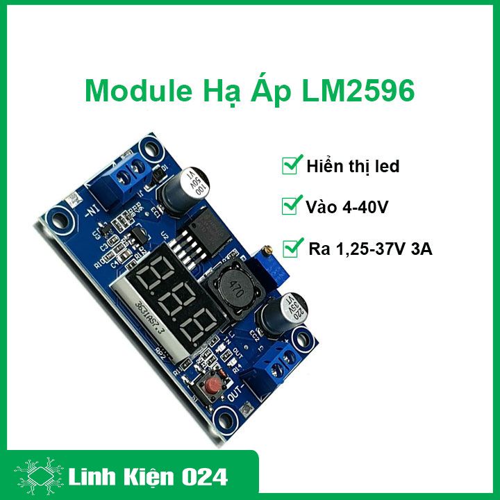 Module Buck hạ áp LM2596 màn hình hiển thị led In 4-40V Out 1.25-37V 3A | Shopee Việt Nam
