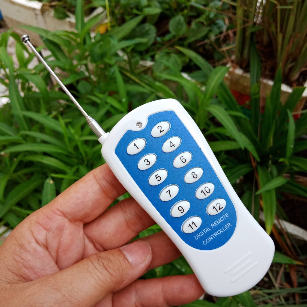 Tay Remote Xanh điều khiển từ xa 12 nút (12 kênh), tần số 315Mhz ...