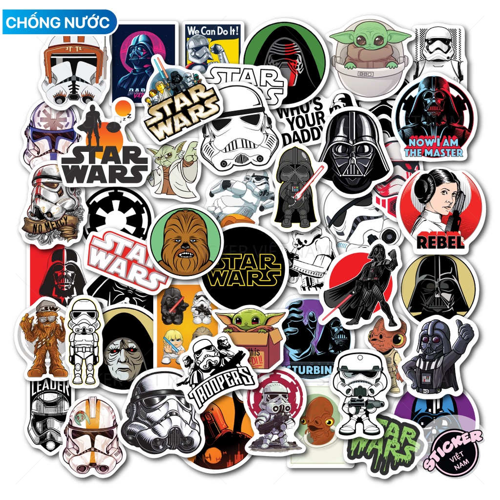 STAR WARs stickers - Chất liệu PVC chất lượng cao chống nước - Kích ...