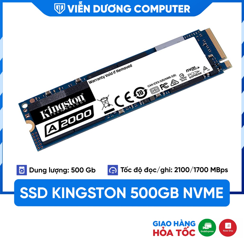 Ổ cứng SSD Kingston 500GB NVMe PCIe Gen 3.0 x 4 (SNVS/500G) bảo hành 36 ...