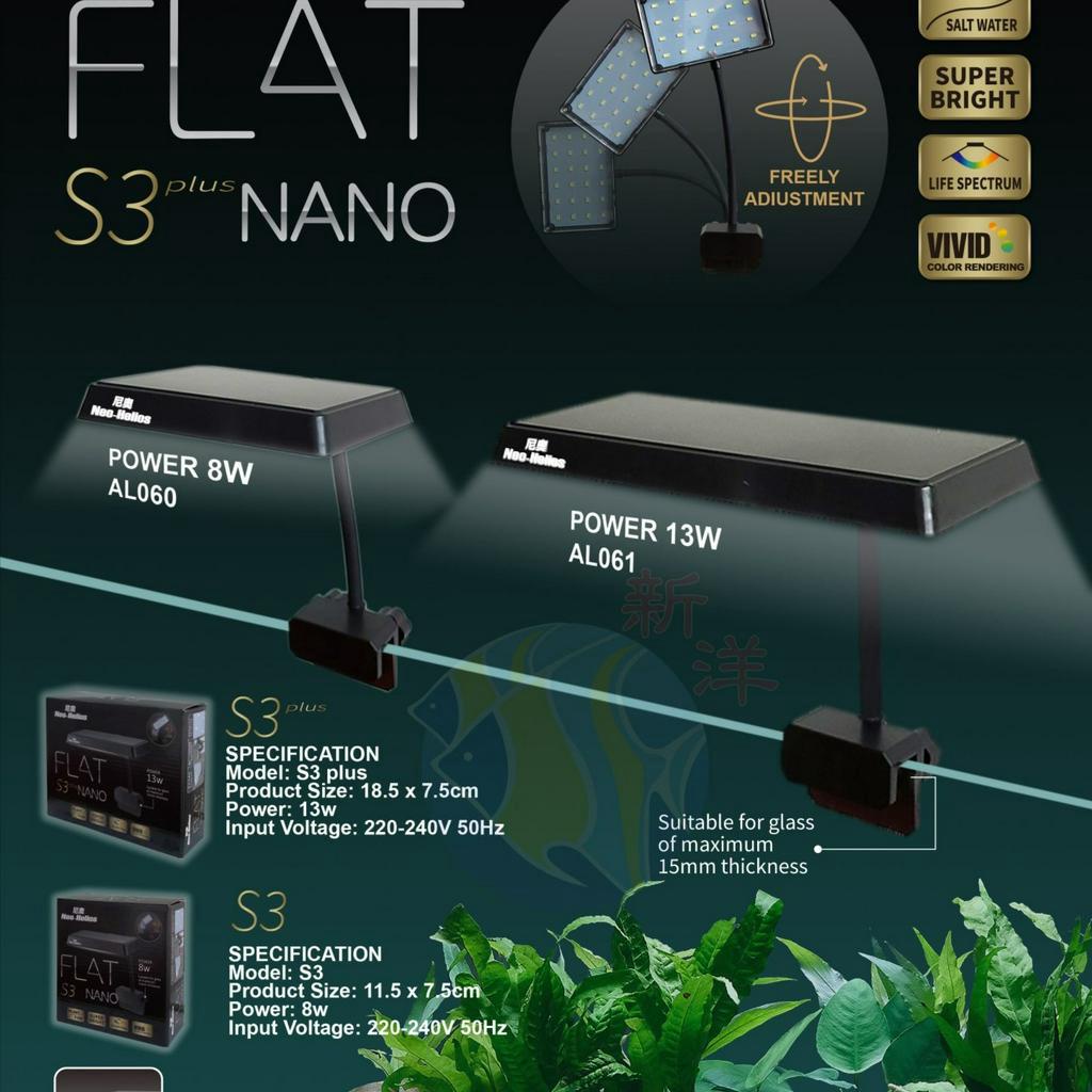 Đèn Led Neo Helios FLAT S3 Plus Nano, NF02 8W 13W Chuyên Dụng Cho Hồ ...