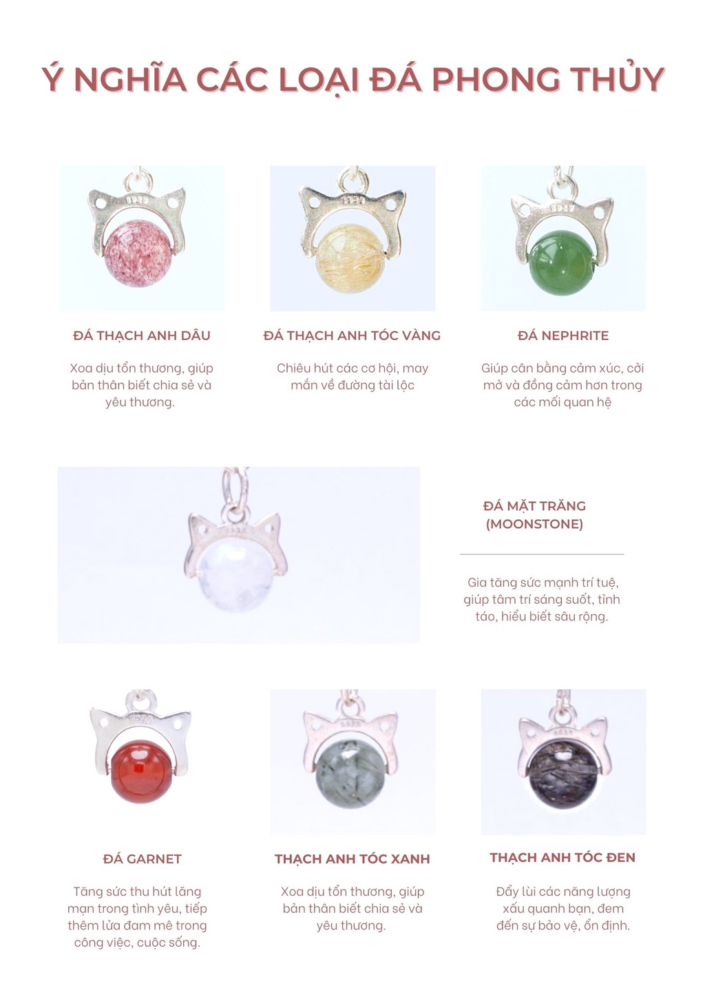 Dây Chuyền Bạc 925 Nữ Liugems 1 Hạt Đá Phong Thuỷ Tự Nhiên Tinh Tế ...