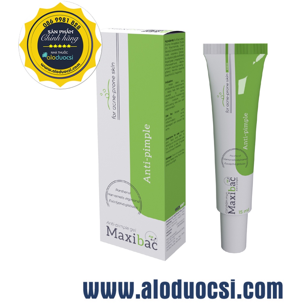 Gel chấm mụn Maxibac tuýp 15ml | Shopee Việt Nam