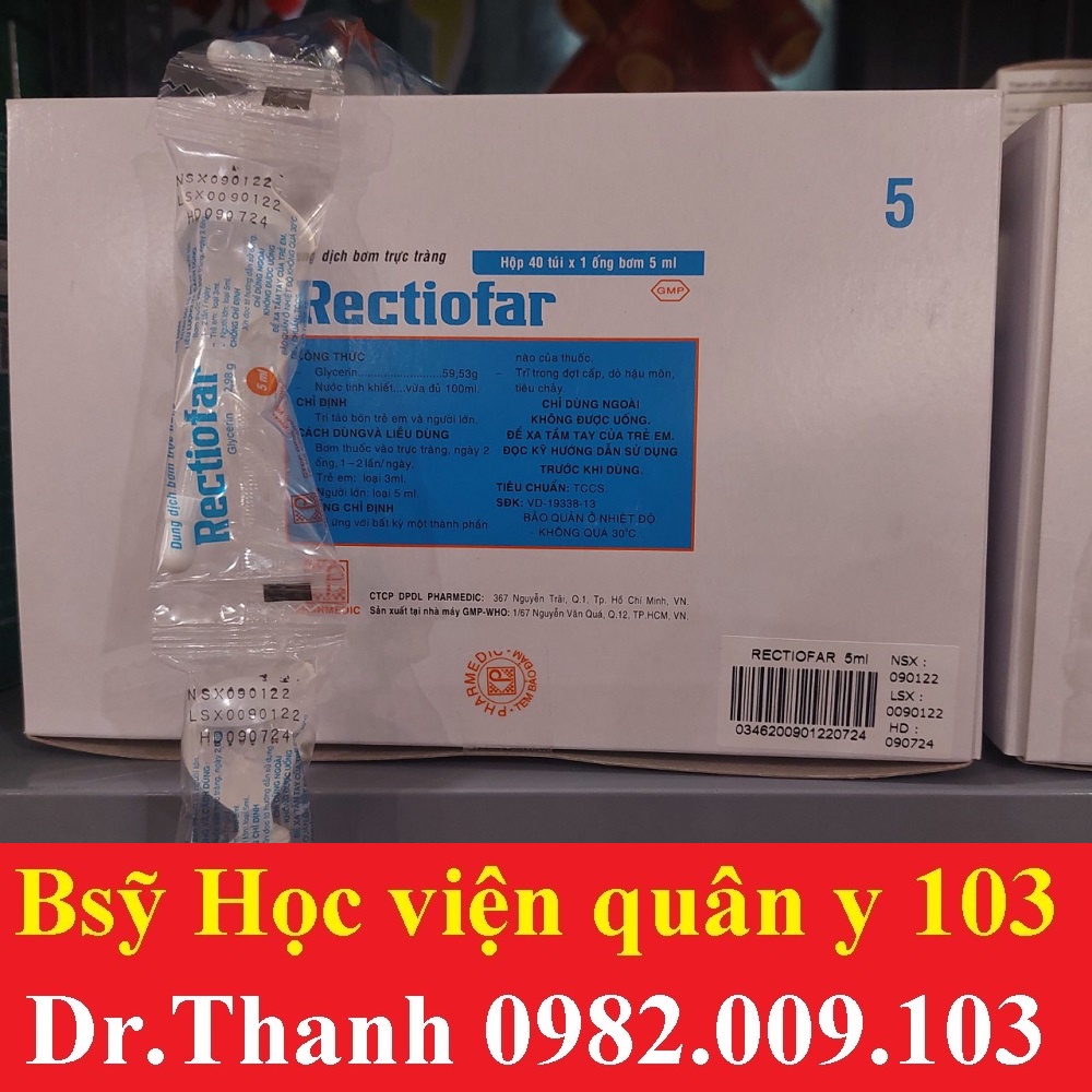 Ống bơm thụt trực tràng hậu môn giảm táo bón rectiofar 5ml và 3ml cho ...