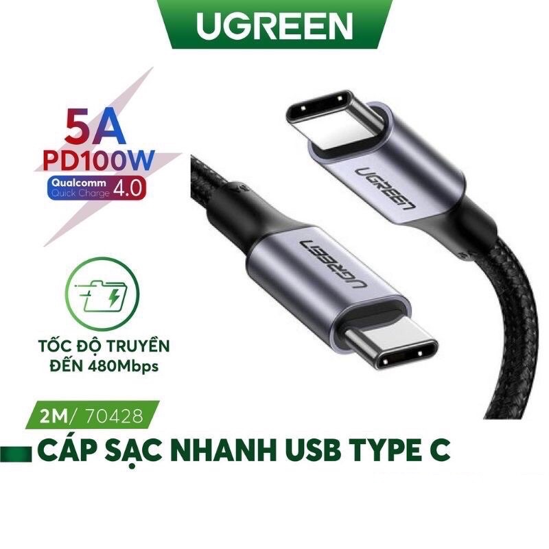 Cáp Sạc UGREEN Type-C to Type-C PD 100W Sạc Nhanh | Shopee Việt Nam