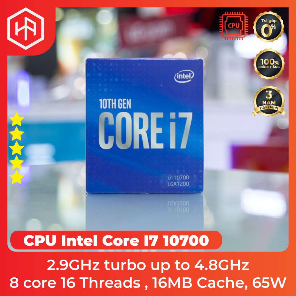 CPU Intel Core i7 10700 (2.9GHz turbo up to 4.8GHz, 8 core 16 Threads ...