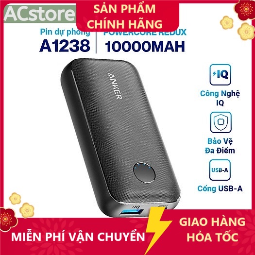 Pin dự phòng ANKER PowerCore Redux 10000mAh - Sạc dự phòng Anker A1234 ...