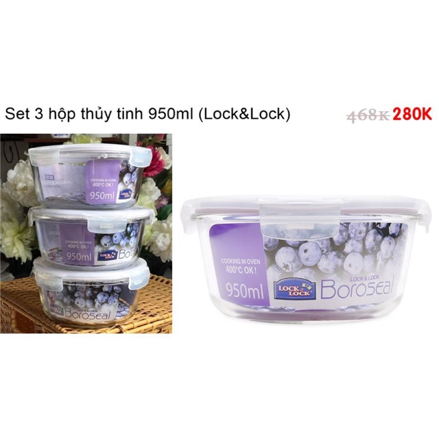 Hộp thuỷ tinh Lock and Lock 950ml | Shopee Việt Nam