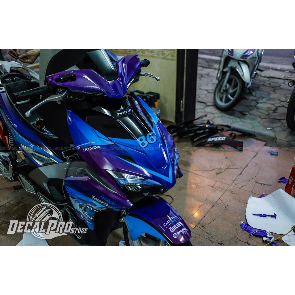 [Tem đẹp xịn] - Tem xe Air Blade 2016 Crazy Shark | Shopee Việt Nam