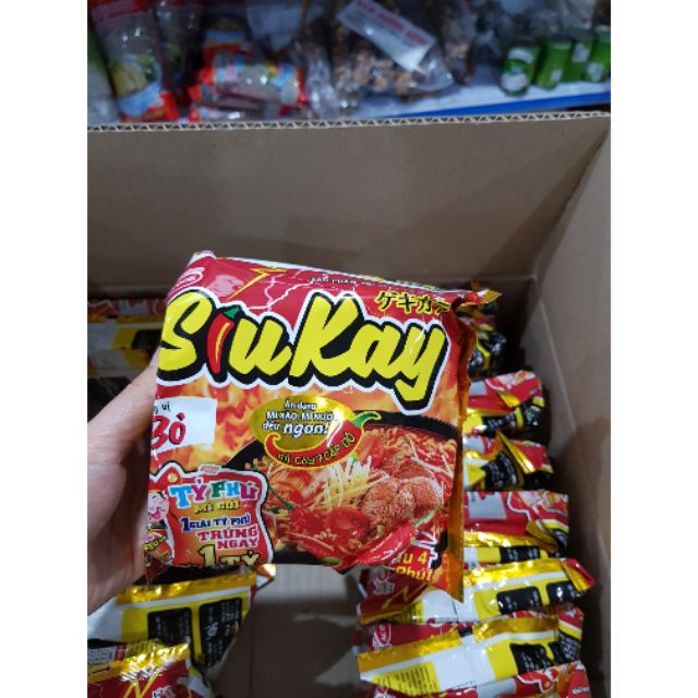 Thùng Mì siu kay Acecook vị bò/hải sản | Shopee Việt Nam