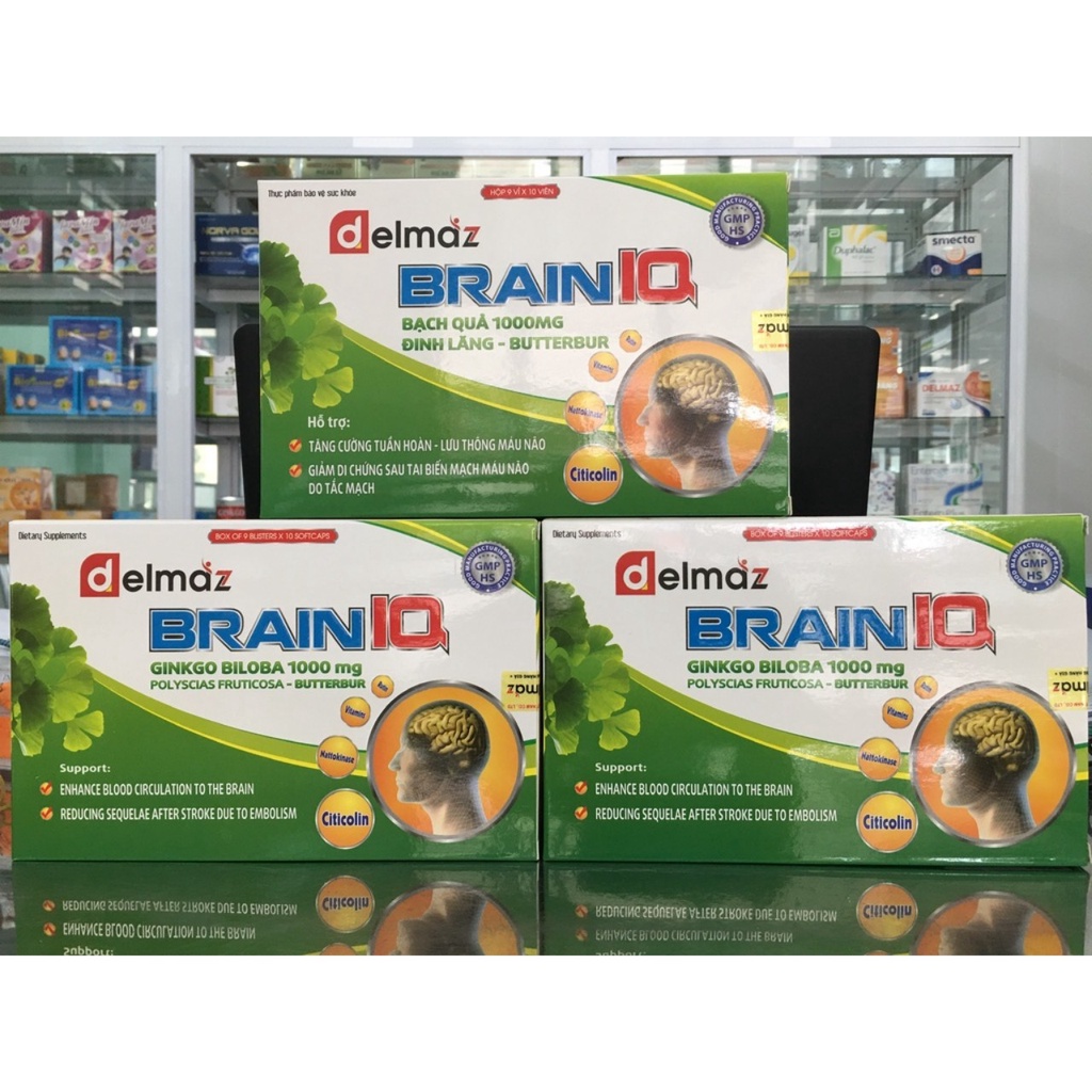 Bổ não BRAIN IQ Delmaz (brain iq) giúp hoạt huyết, tăng cường tuần hoàn não | Shopee Việt Nam