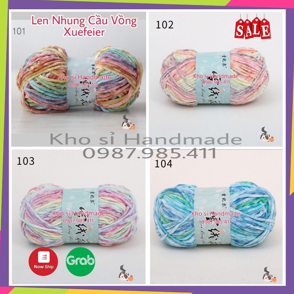 Len Nhung Cầu Vồng Xuefeier 2mm - Len Nhung Loang (Hàng Chuẩn) (100g ...