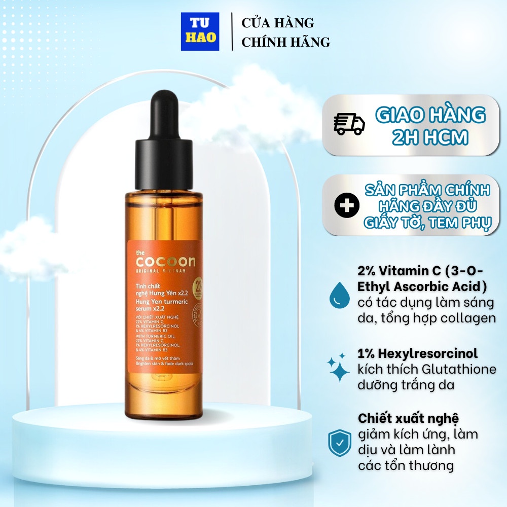 Serum Cocoon Nghệ Hưng Yên 22% Vitamin C x2.2 Sáng Da Chuyên Sâu 30ml - Từ Hảo | Shopee Việt Nam
