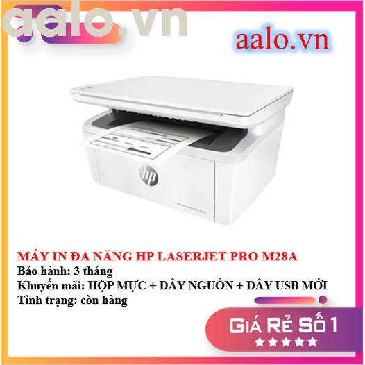 MÁY IN ĐA NĂNG HP LASERJET PRO M28A - KÈM HỘP MỰC , DÂY NGUỒN , DÂY USB ...