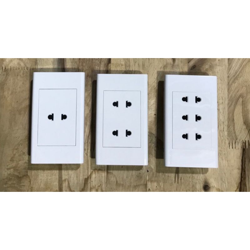[ SINO - VANLOCK ] Mặt ổ cắm 2 chấu đơn , đôi, ba S18U, S18U2, S18U3 ...