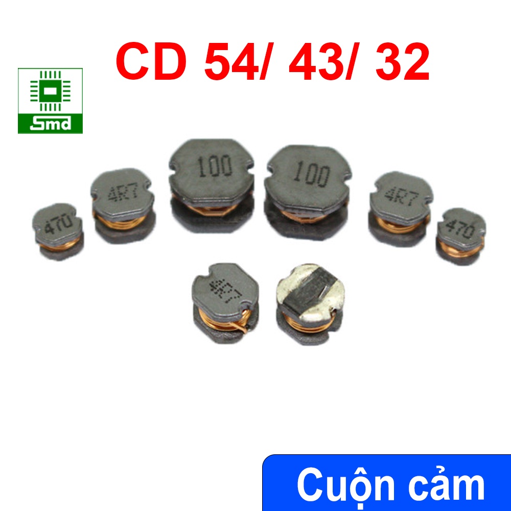 Set 10 Cuộn Cảm dán CD54 CD75 CD43 CD32 470uH 220 100 100 Uh 220Uh 330Uh linh kiện điện tử SMD ...