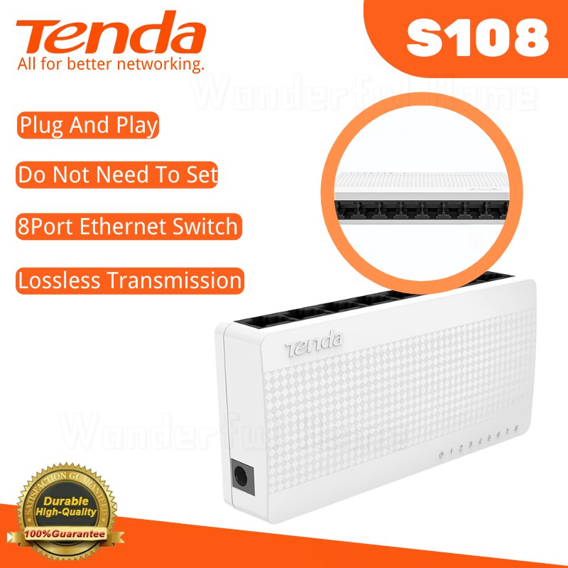 [8 cổng] Bộ chuyển mạch Ethernet Tenda S108, hub LAN 10 / 100Mbps ...