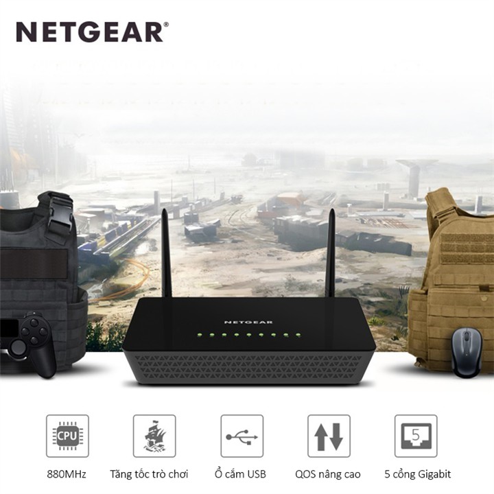 (CÓ SHIP HỎA TỐC) BỘ PHÁT SÓNG WIFI ROUTER NETGEAR R6220 CHUẨN AC 1200 ...