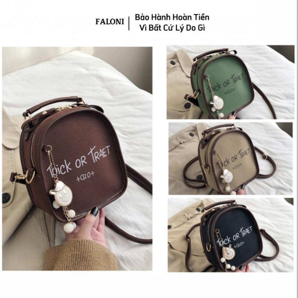 Balo da nữ mini nhỏ gọn thời trang cute FALONI tiện dụng basic đi học ...