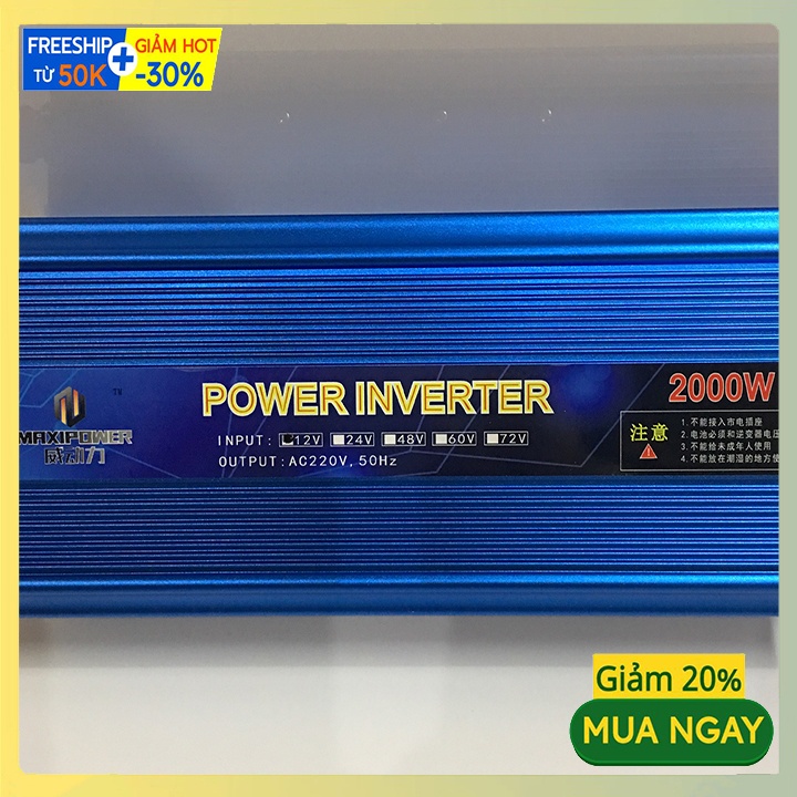 Kích điện 24v lên 220v MAXIPOWER 2000W linh kiện chất lượng cao, ruột lõi đồng | Shopee Việt Nam