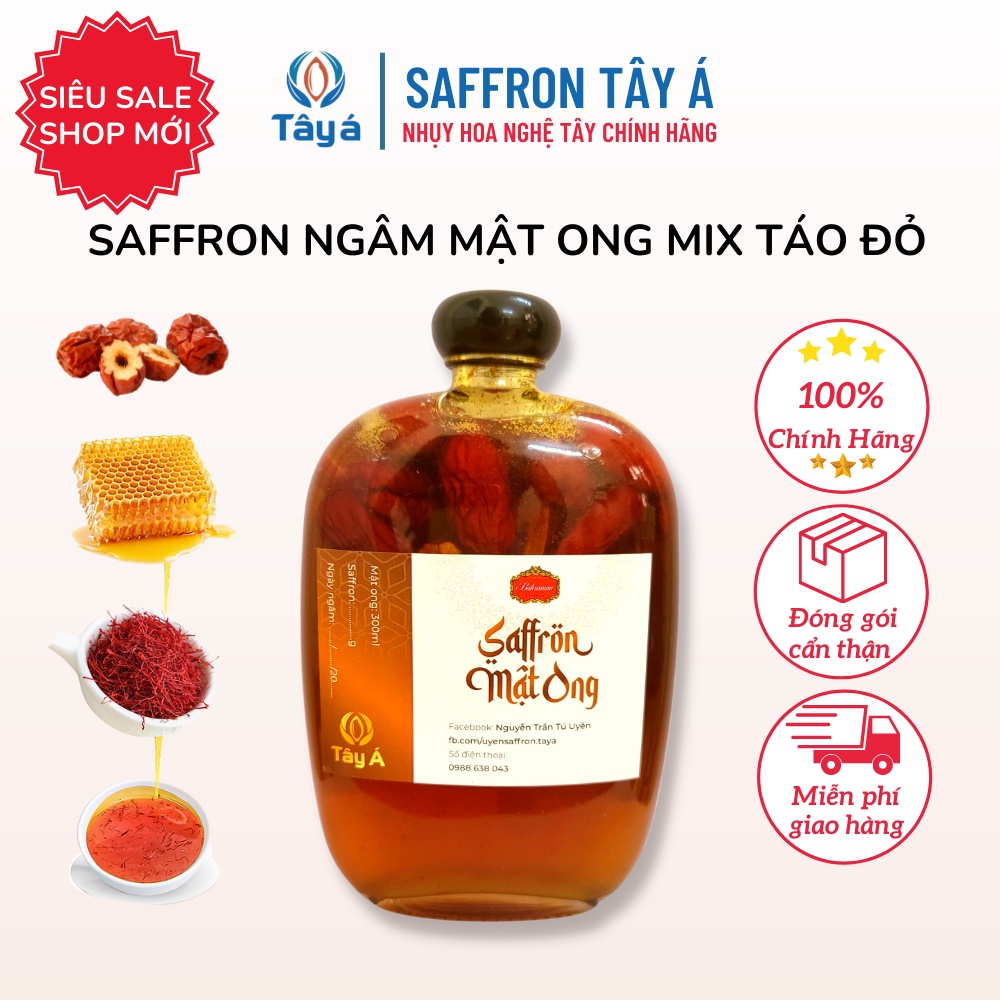 Nhụy Hoa Nghệ Tây Ngâm Mật Ong Mix Táo Đỏ, Saffron Ngâm Mật Ong Mix Táo ...