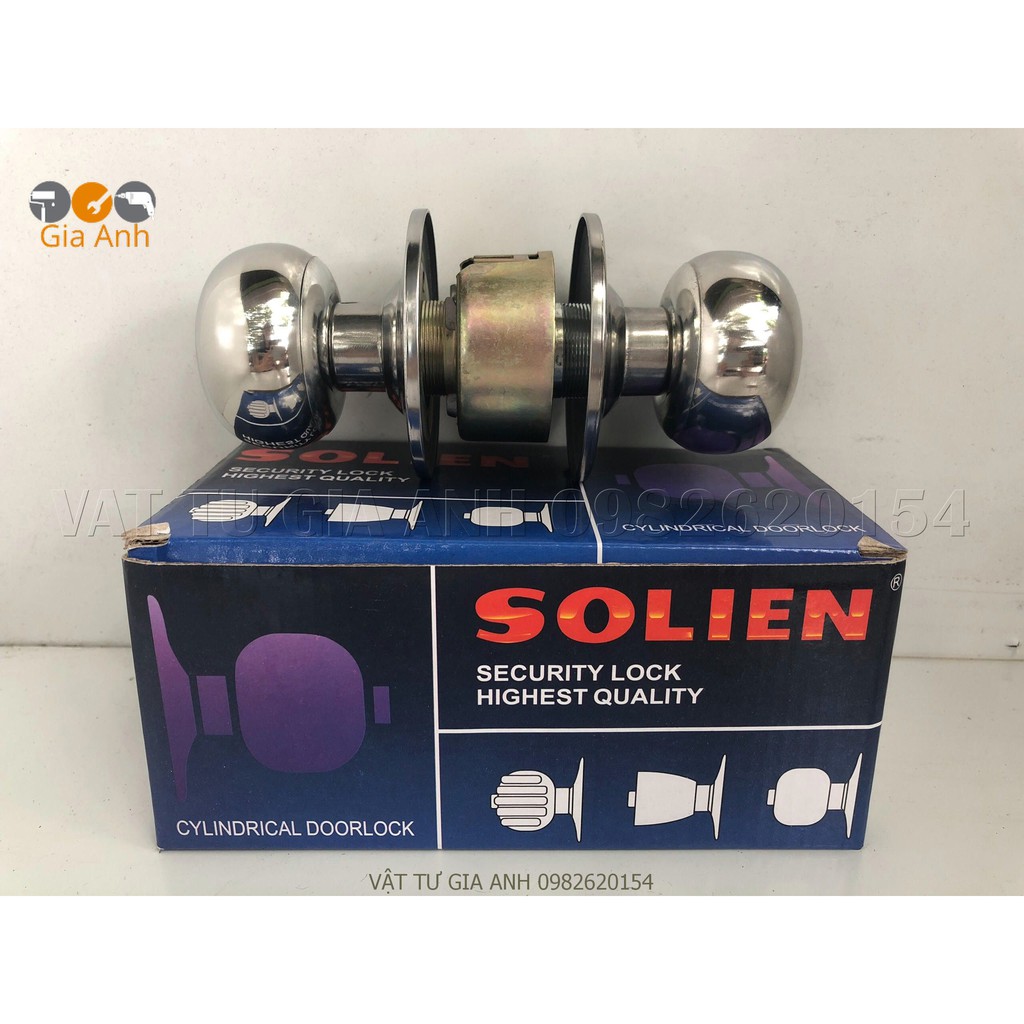 Bộ khóa tay nắm tròn khóa cửa kho, khóa cửa toilet Solien | Shopee Việt Nam