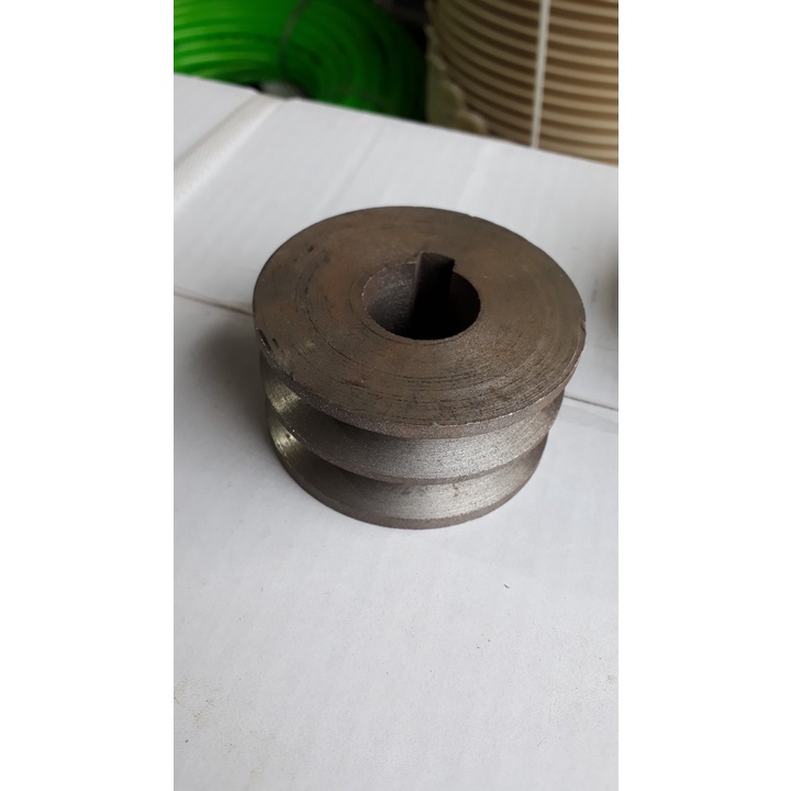 Puly gang 2 rãnh A chuyên dùng dây curoa bảng A trục 24mm đường kính ...