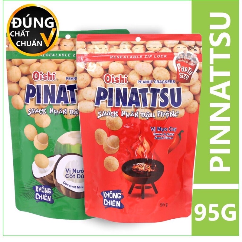 Đậu phộng cốt dừa,vị mực cay Pinattsu 95g | Shopee Việt Nam
