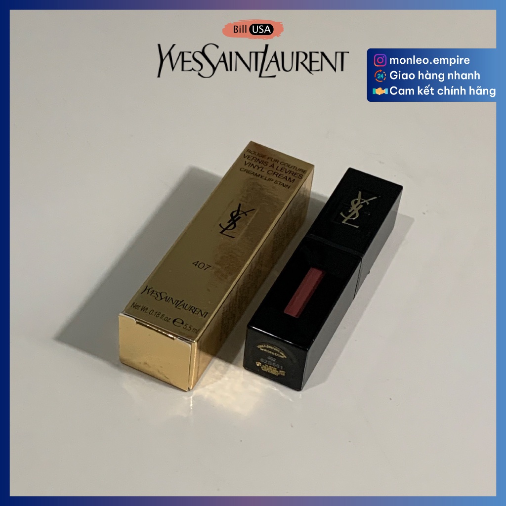 Son kem YSL 407 màu hồng đất Vinyl Cream Lip Stain | Shopee Việt Nam