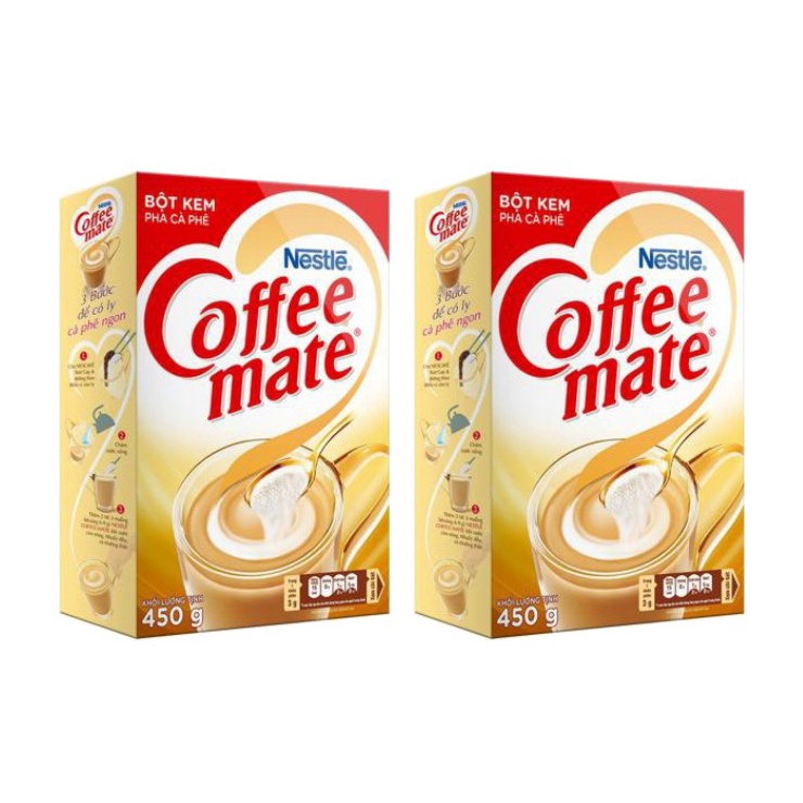 Combo 2 hộp Bột kem Coffee Mate Nestlé hộp 450g, pha trà sữa , pha cà ...