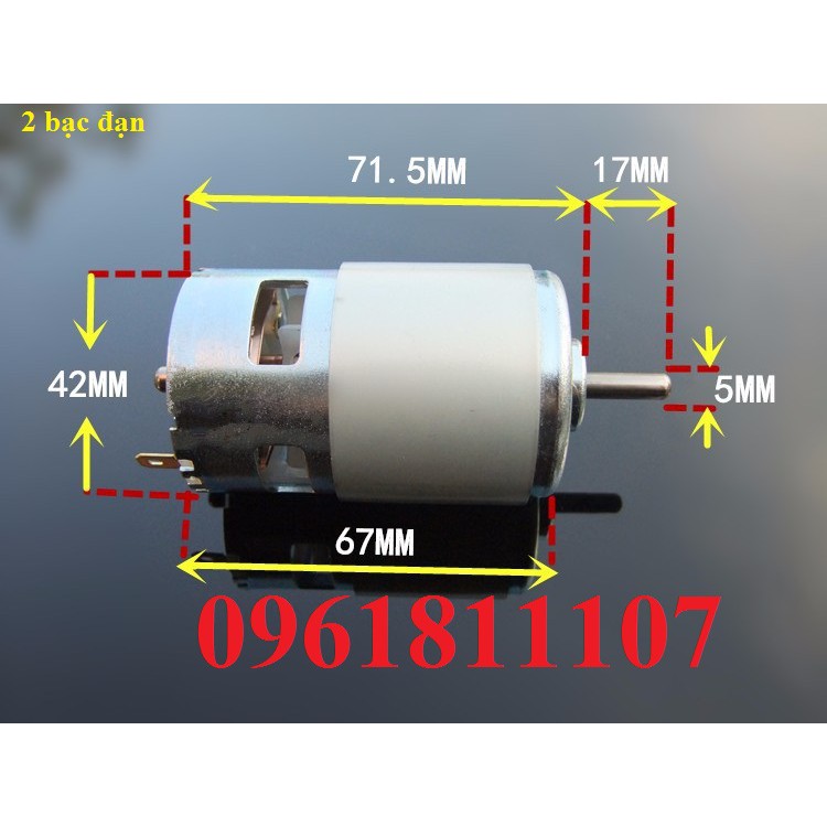Motor 775 150W 2 BẠC ĐẠN 12V 24V, động cơ 775 12V, động cơ 775 24V ...