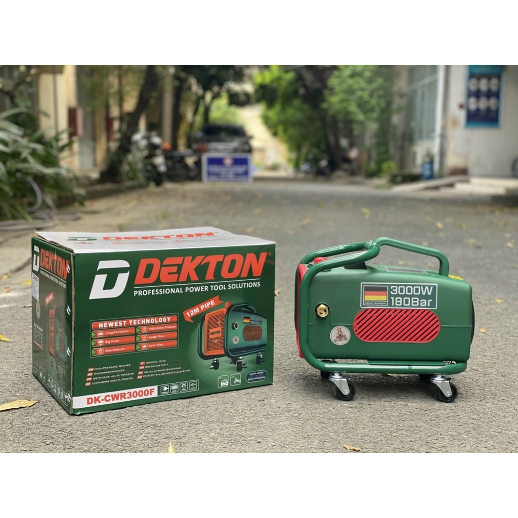 Máy xịt rửa xe chỉnh áp Dekton DK3000w. Công suất 3000w. lưu lượng 14L/phút , DK 3000W MẪU MỚI ...