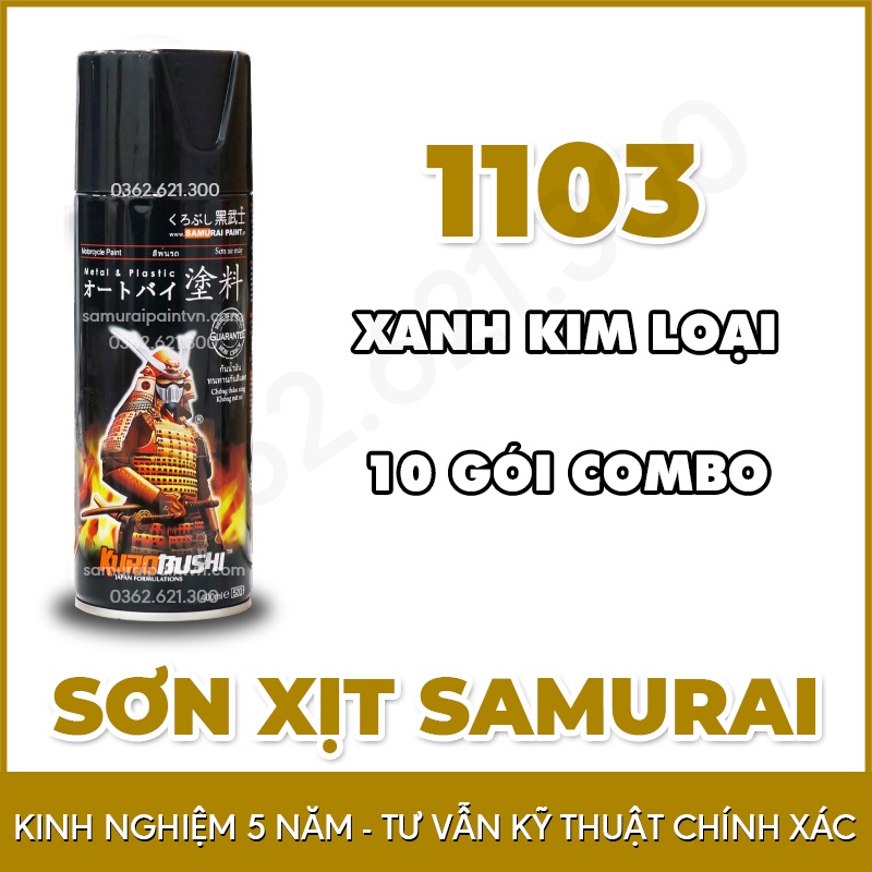 Combo Sơn Samurai Màu Xanh Honda Ánh Kim 1103 | Shopee Việt Nam