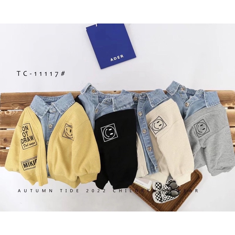 QCCC - Áo khoác len cadigan cổ somi jean cách điệu phong cách thời ...