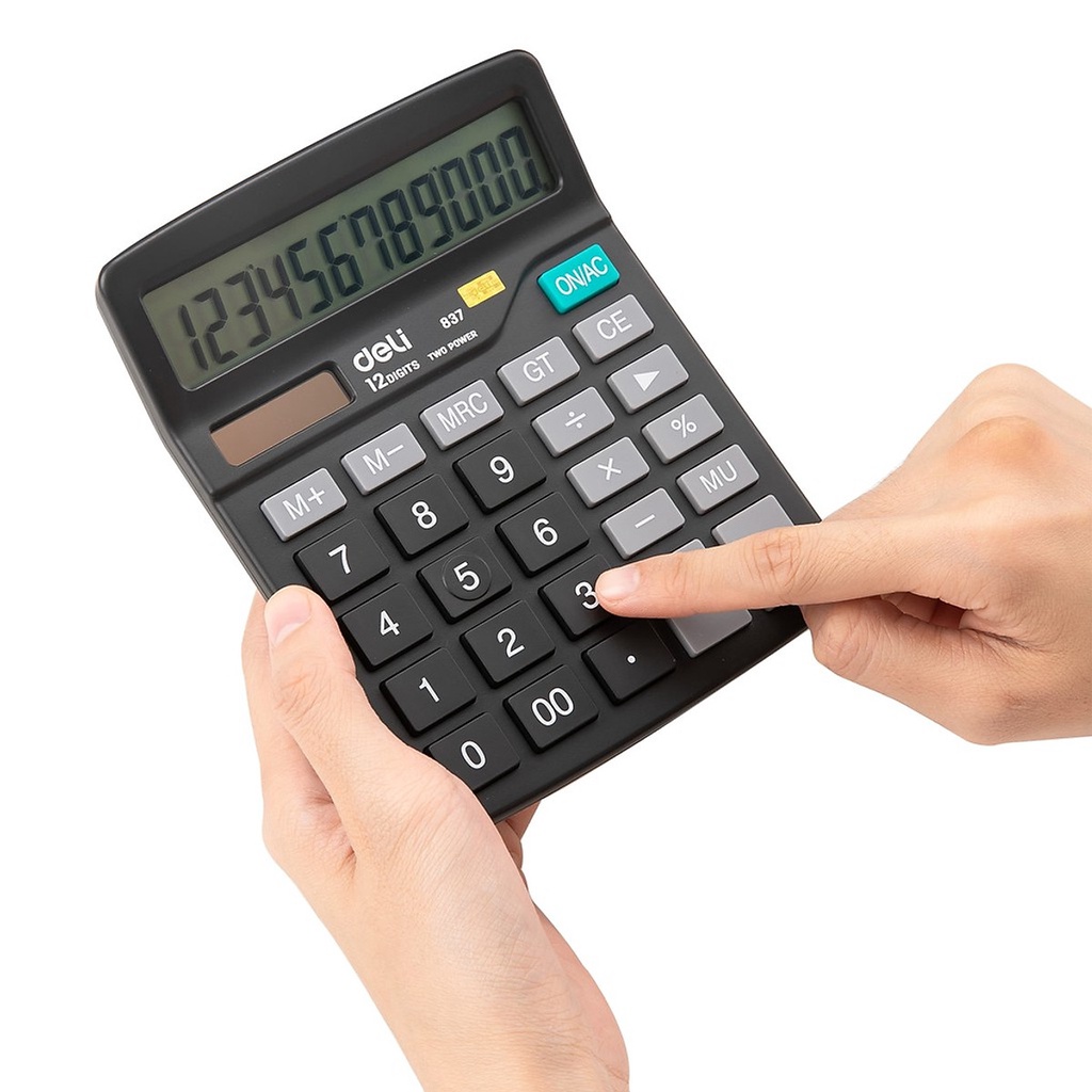 Máy tính tiền 12 số Deli 837 [chính hãng] BH 3 Năm | Shopee Việt Nam