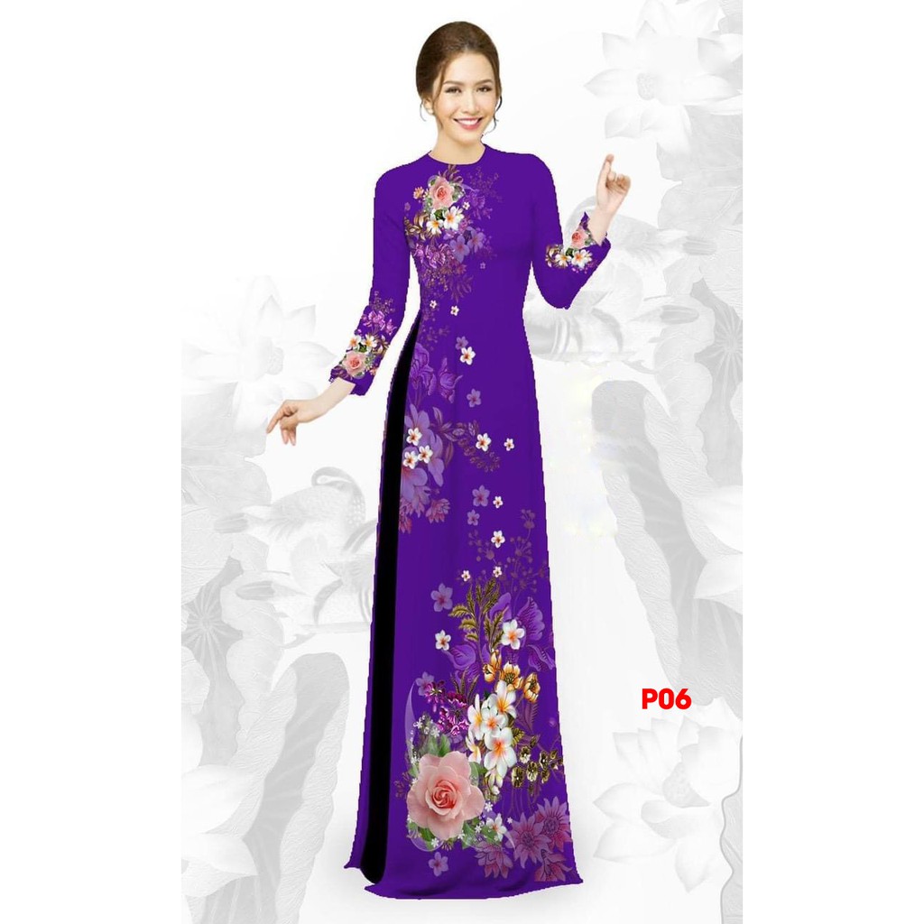 Áo dài in 3D cao cấp_ Mã P06 | Shopee Việt Nam
