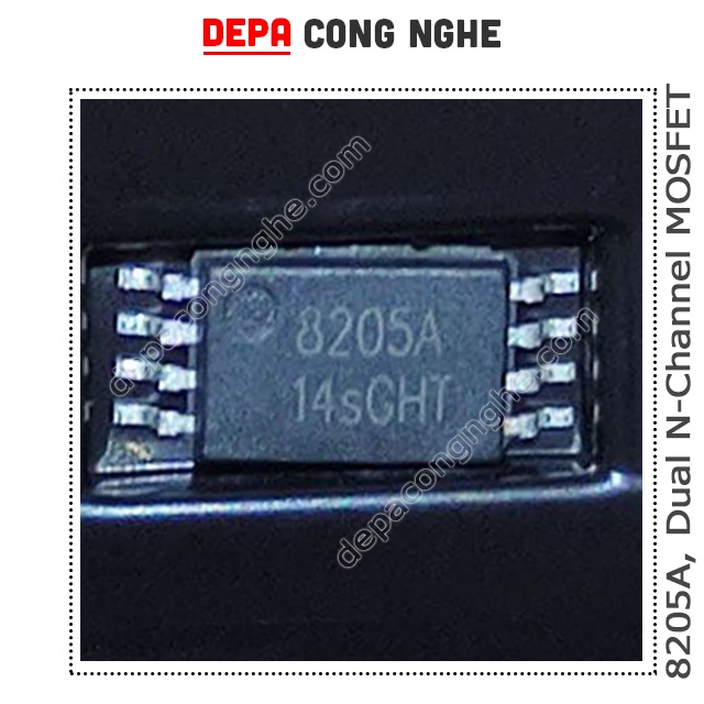 8205A, Dual N-Channel MOSFET, TSSOP-8, IC Bảo Vệ Sạc Pin Lithium, Hãng Hottech | Shopee Việt Nam