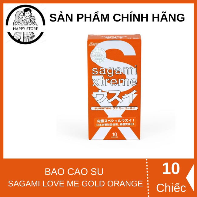 Bao Cao Su SAGAMI LOVE ME GOLD ORANGE BOX - Hộp 10 Cái - Truyền nhiệt nhanh, Siêu Khoái Cảm ...