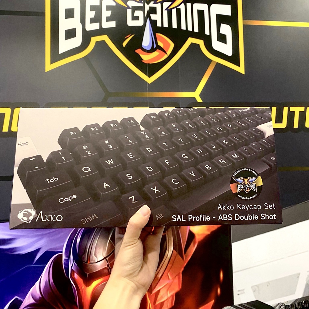Bộ keycap AKKO – White on Black WoB (Chất liệu ABS Double-Shot / SAL ...
