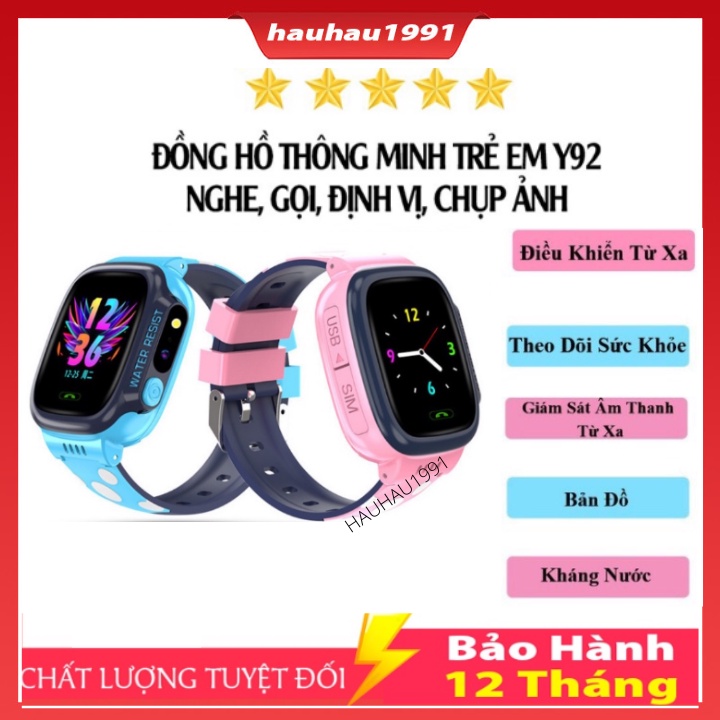 Đồng Hồ Thông Minh Trẻ Em Y92/ Y31 Lắp Sim Nghe Gọi Định Vị Nhắn Tin Chống Nước Có Tiếng Việt ...