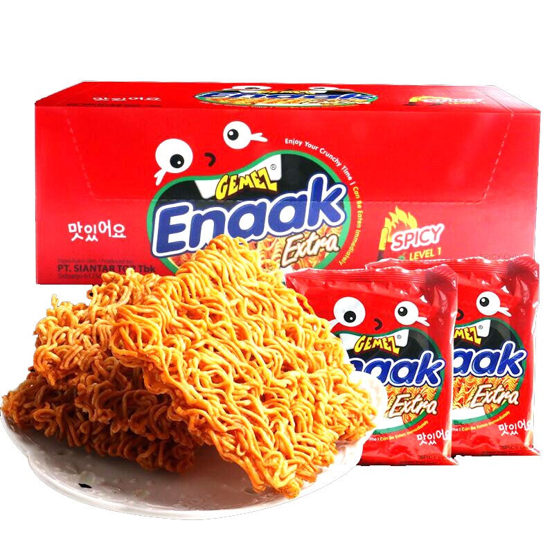Thùng Snack Mì Gà Cay Enaak Indonesia (24gói x 28g - Gemez Enaak Extra ...