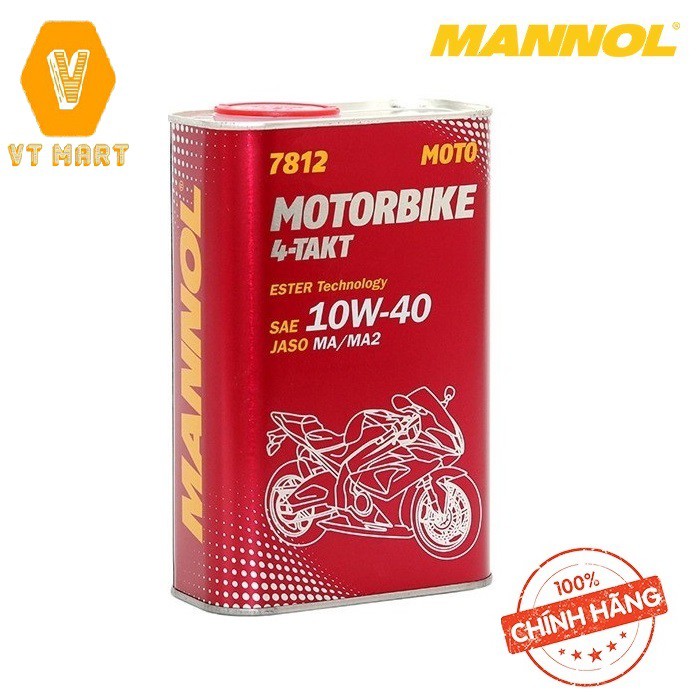 [Cao Cấp] Nhớt MANNOL 7812 4-Takt Motorbike ESTER 10W-40 SL 1 Lít Dành ...