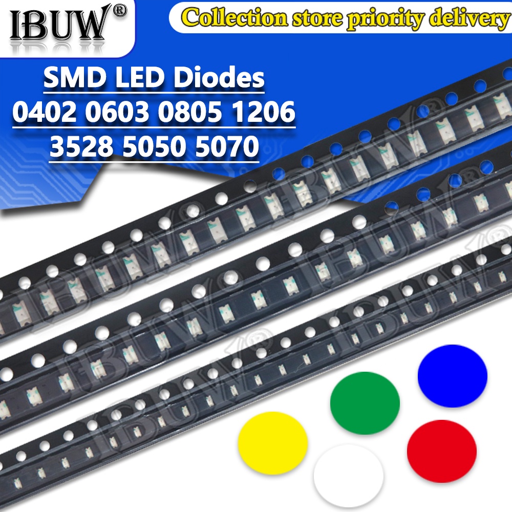 Set 100 Điốt Đèn LED 0402 0603 0805 1206 1210 smd Chuyên Dụng | Shopee ...