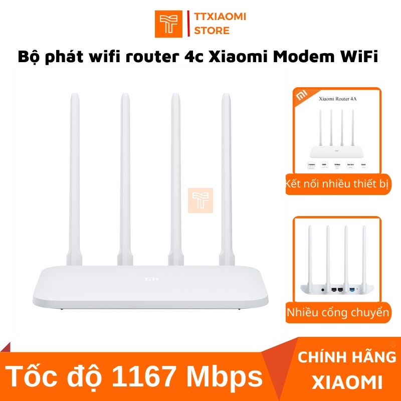 Bộ phát wifi router 4c Xiaomi Modem WiFi Xiaomi 4C 4 Râu Router R4CM ...