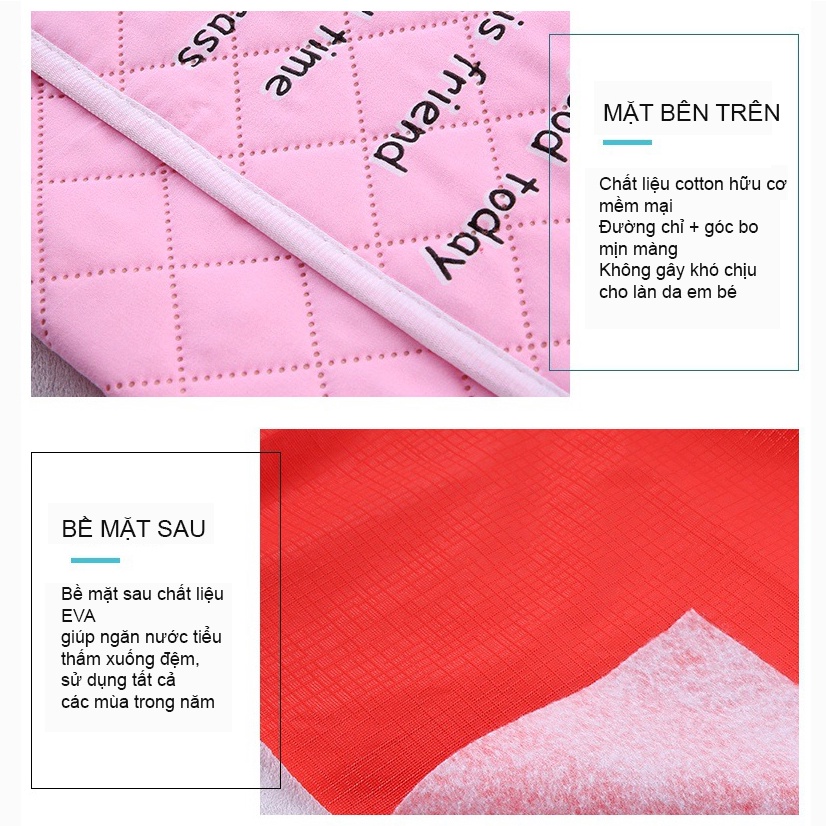Tấm lót chống thấm trải giường MUJI 3 lớp cho em bé và người già size ...