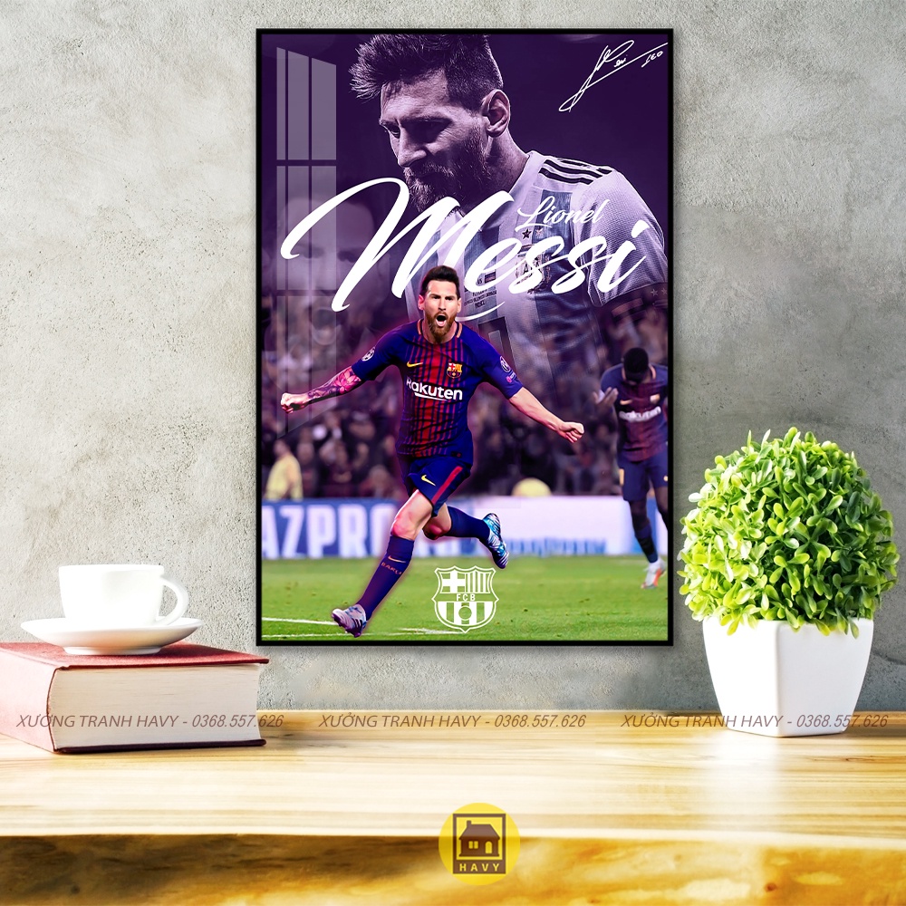 Tranh Treo Tường Tráng Gương Bóng Đá Lionel Messi M10 In UV 8K Cao Cấp ...