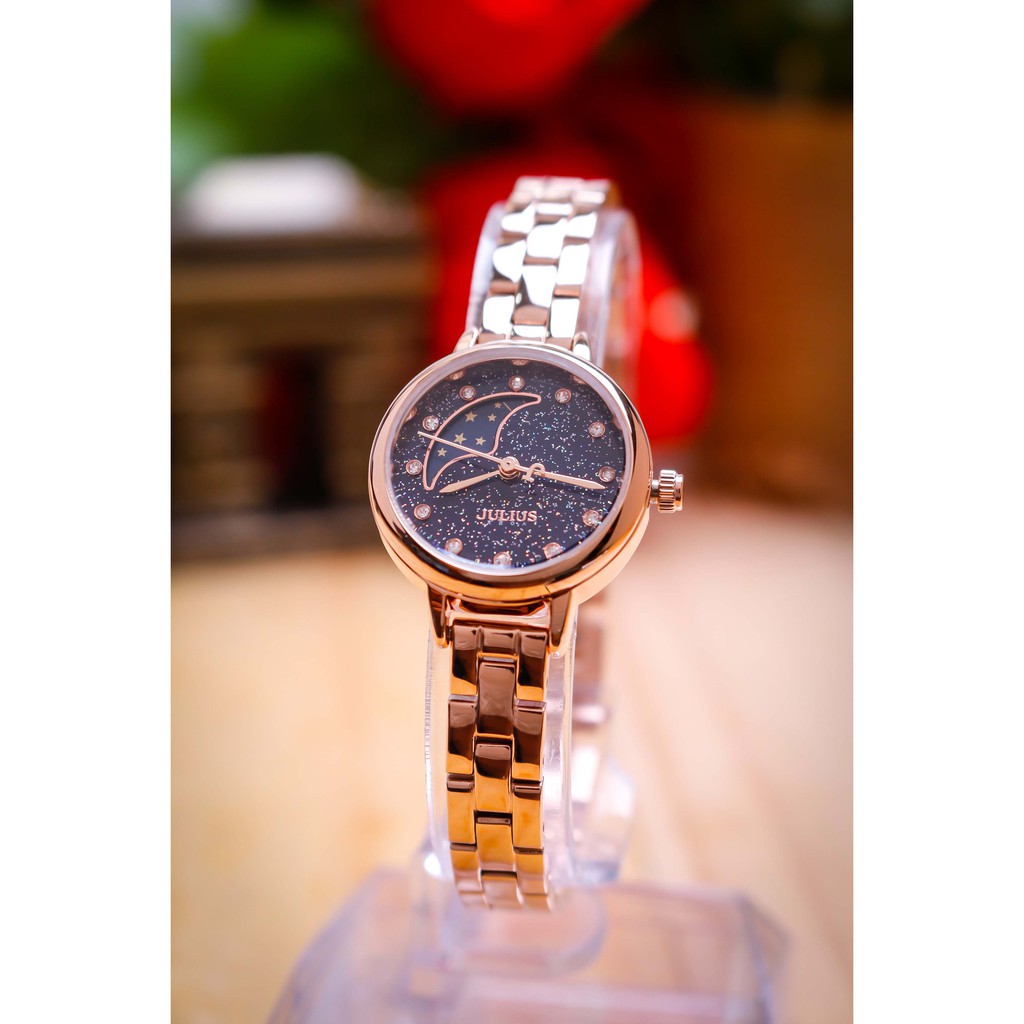 Đồng Hồ Nữ JA-1157E Julius Sun And Moon Dây Thép (Đồng Xanh Đậm ...