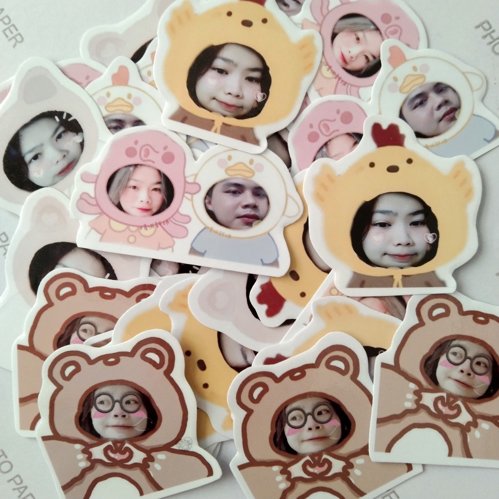 Sticker hay hình dán in hình theo yêu cầu (1 set 16 hình, kích thước ...